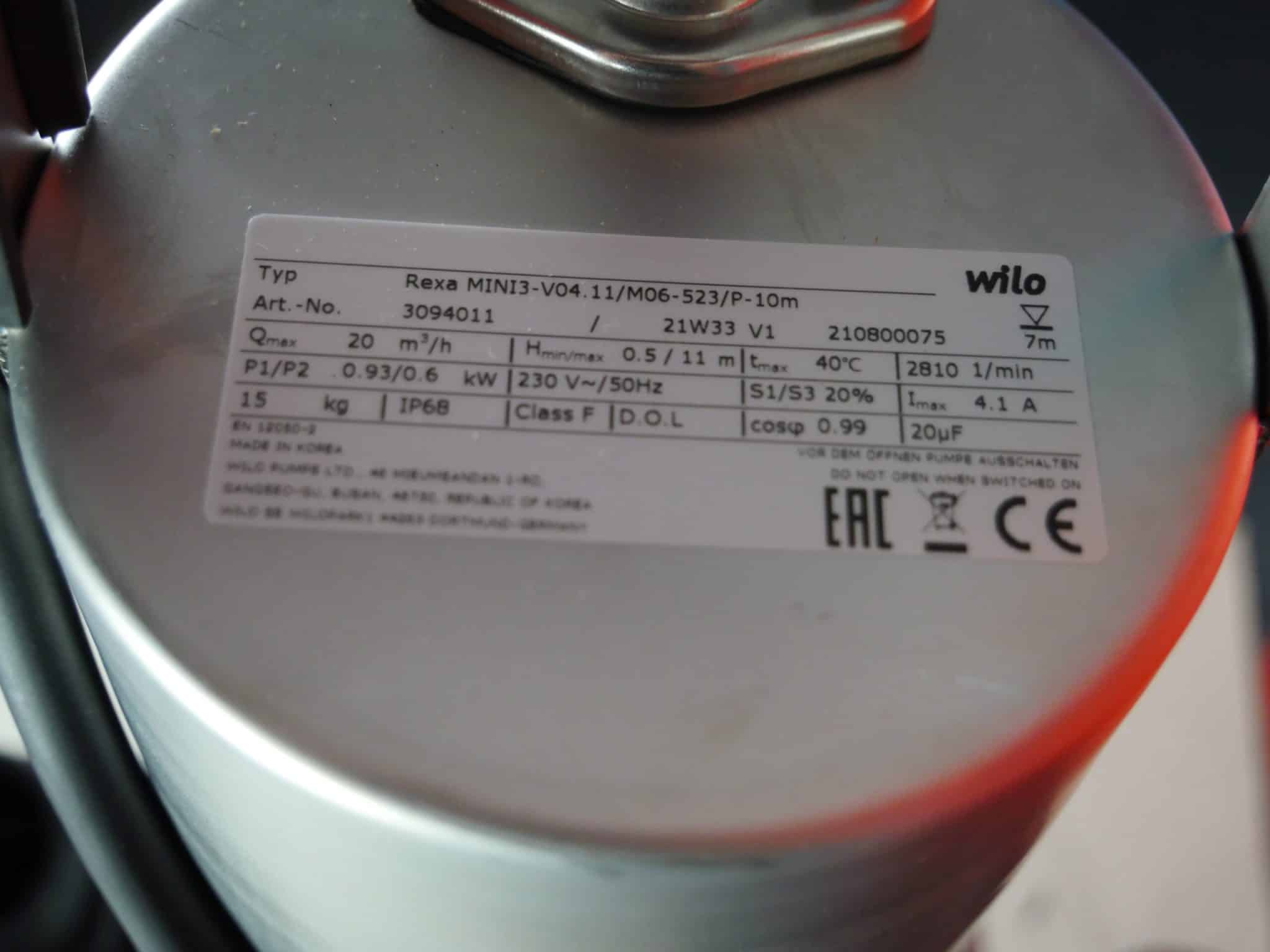 WILO REXA MINI3 V04.11/M06-523 - Boutique Prosocius